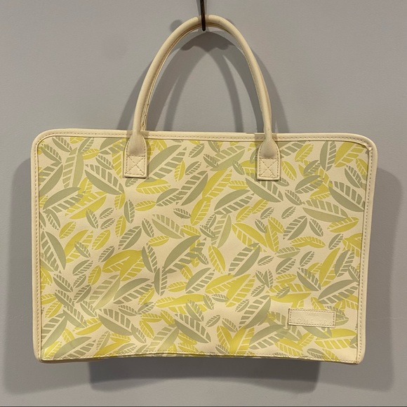 JAFRA | Bags | Jafra Yellow And Green Leaves Summer Beach Catchall Tote ...